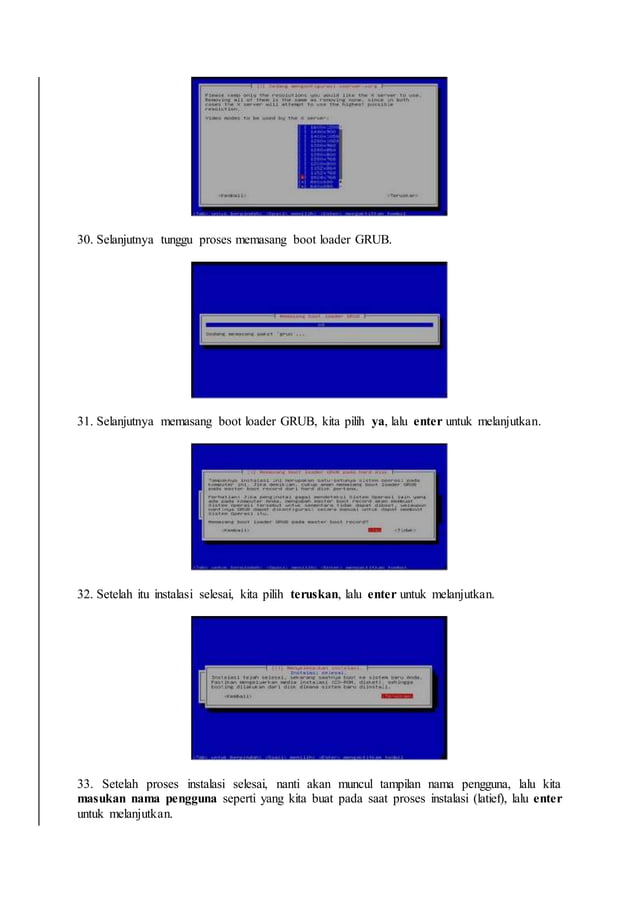 ( Langkah langkah instalasi debian) | PDF