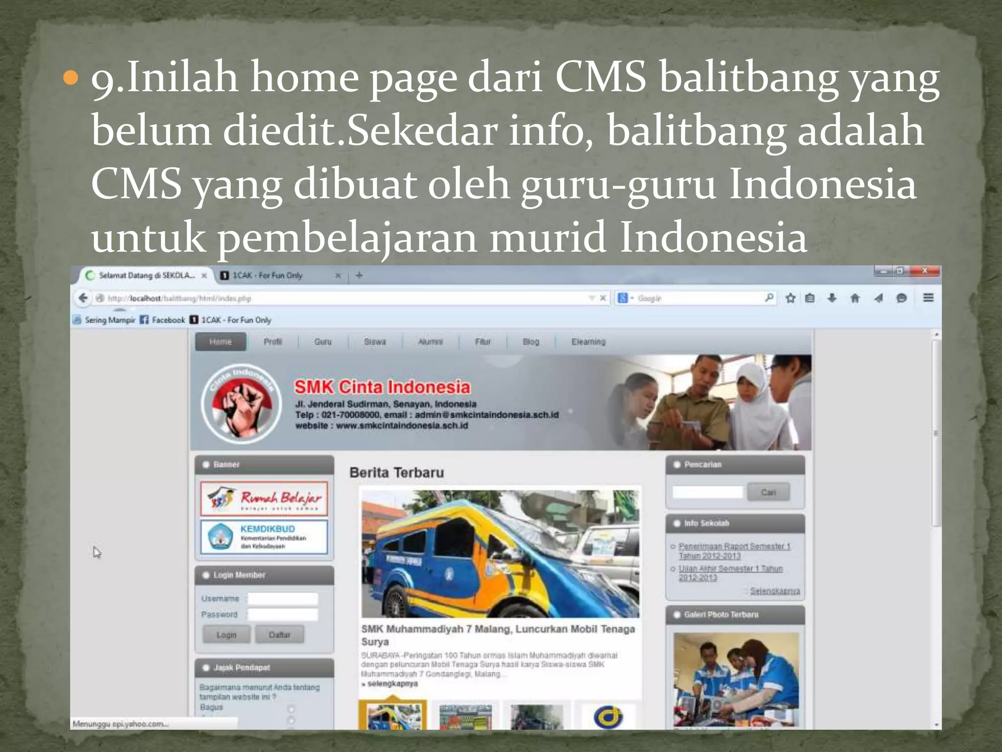 Langkah langkah memasang Content Management System | PPT