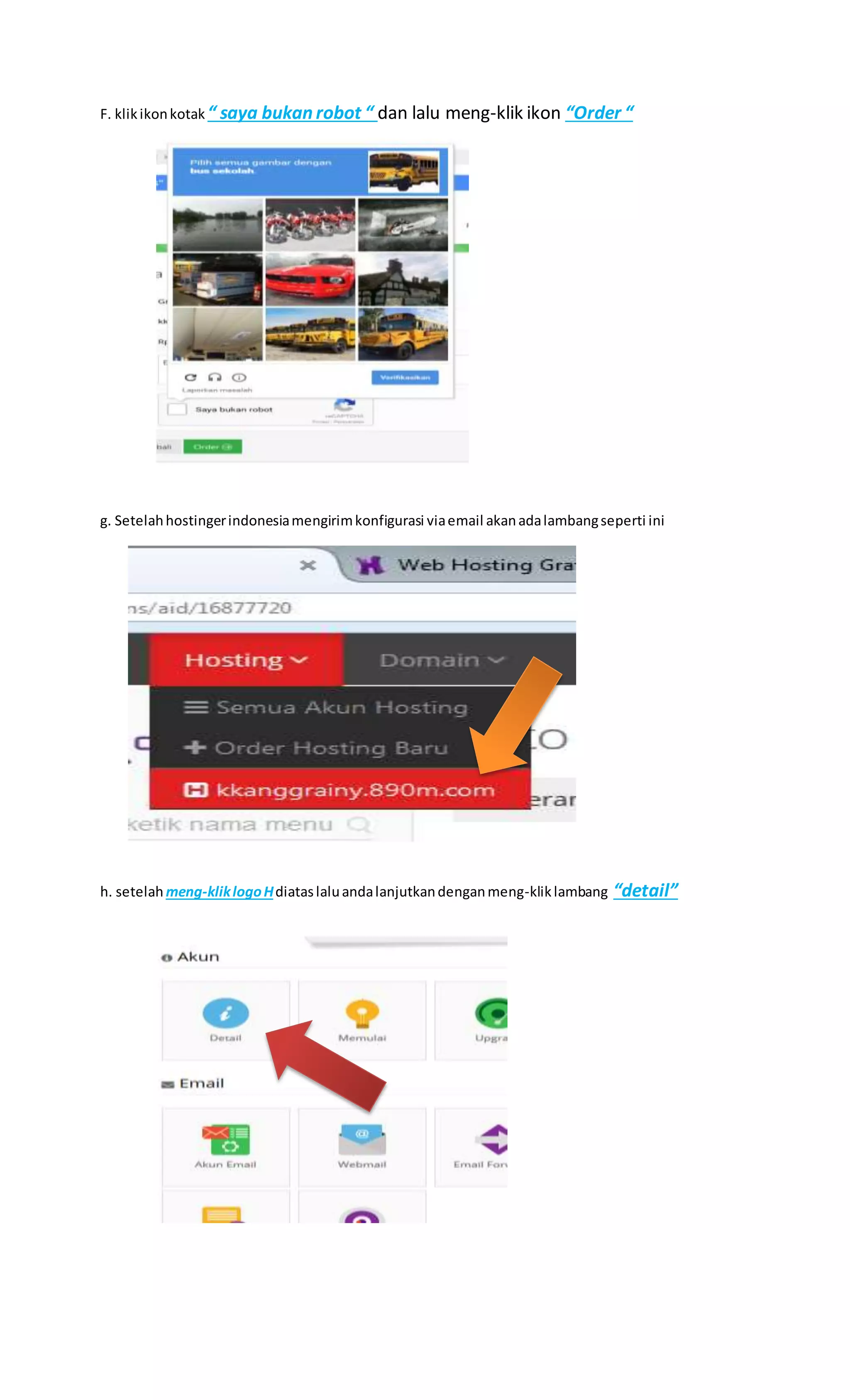 Langkah langkah membuat hostinger | PDF