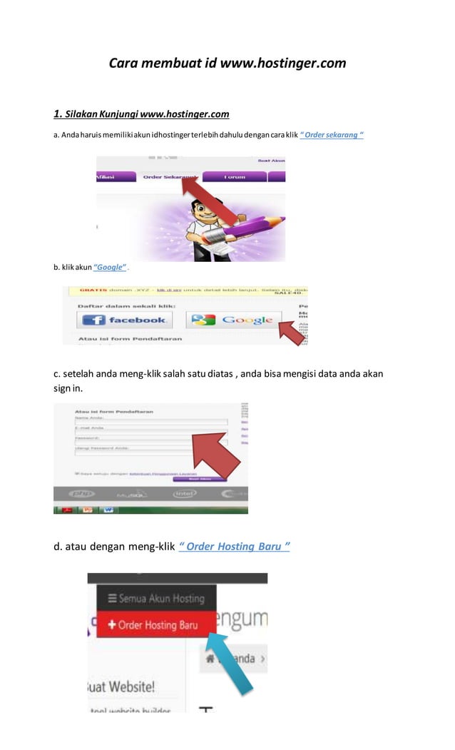 Langkah langkah membuat hostinger | PDF