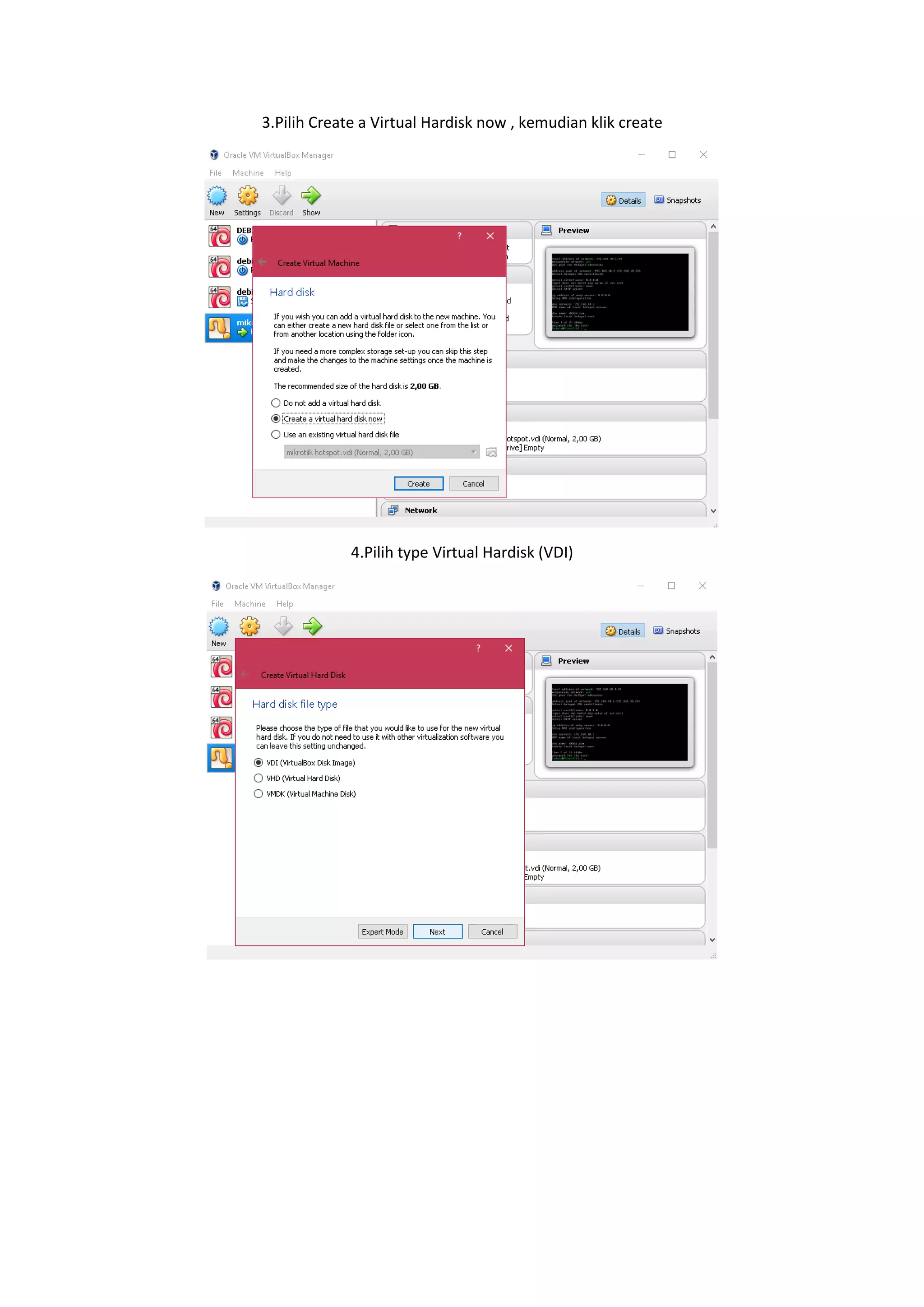 Langkah langkah membuat hotspot MikroTik di virtualbox | PDF