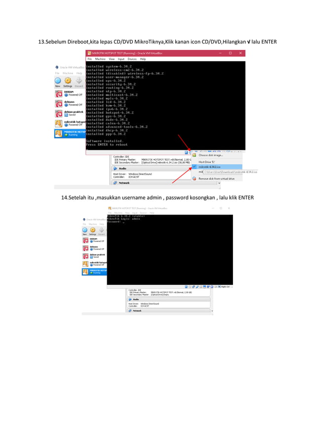 Langkah langkah membuat hotspot MikroTik di virtualbox | PDF