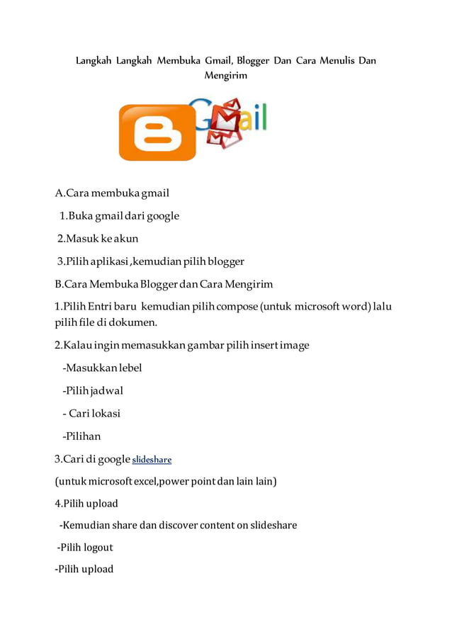 Langkah langkah membuka gmail | DOCX