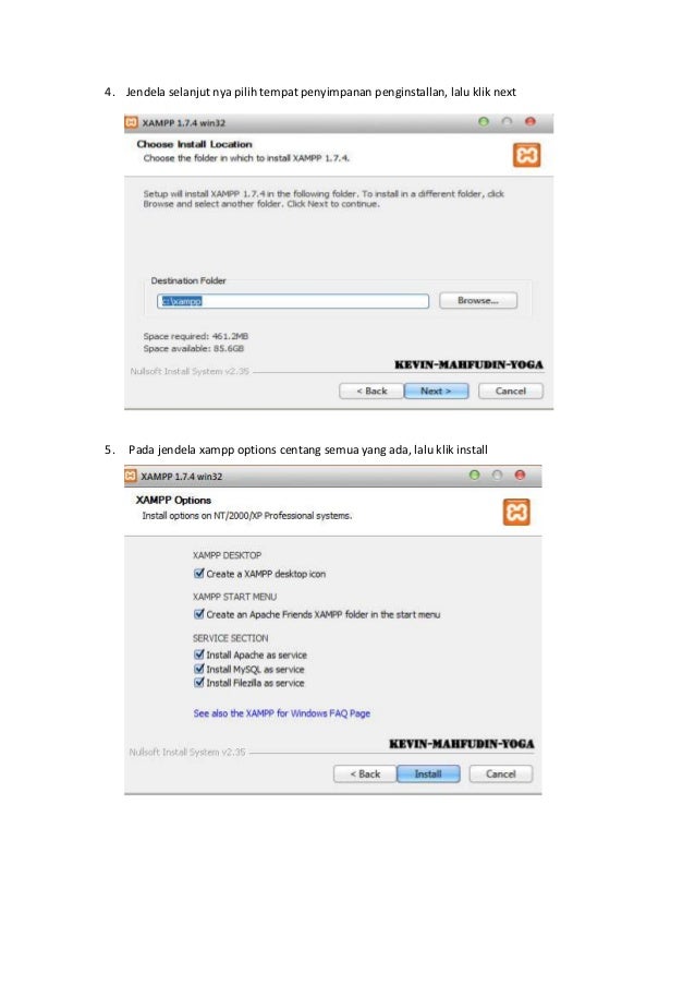Langkah langkah menginstall xampp