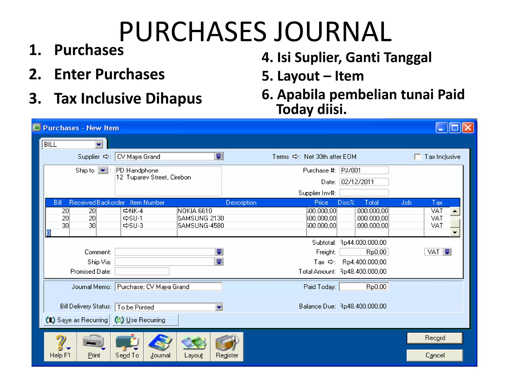 Langkah-langkah Menjalankan Aplikasi MYOB | PPTX