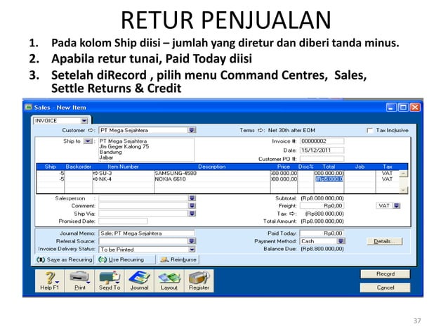 Langkah-langkah Menjalankan Aplikasi MYOB | PPTX