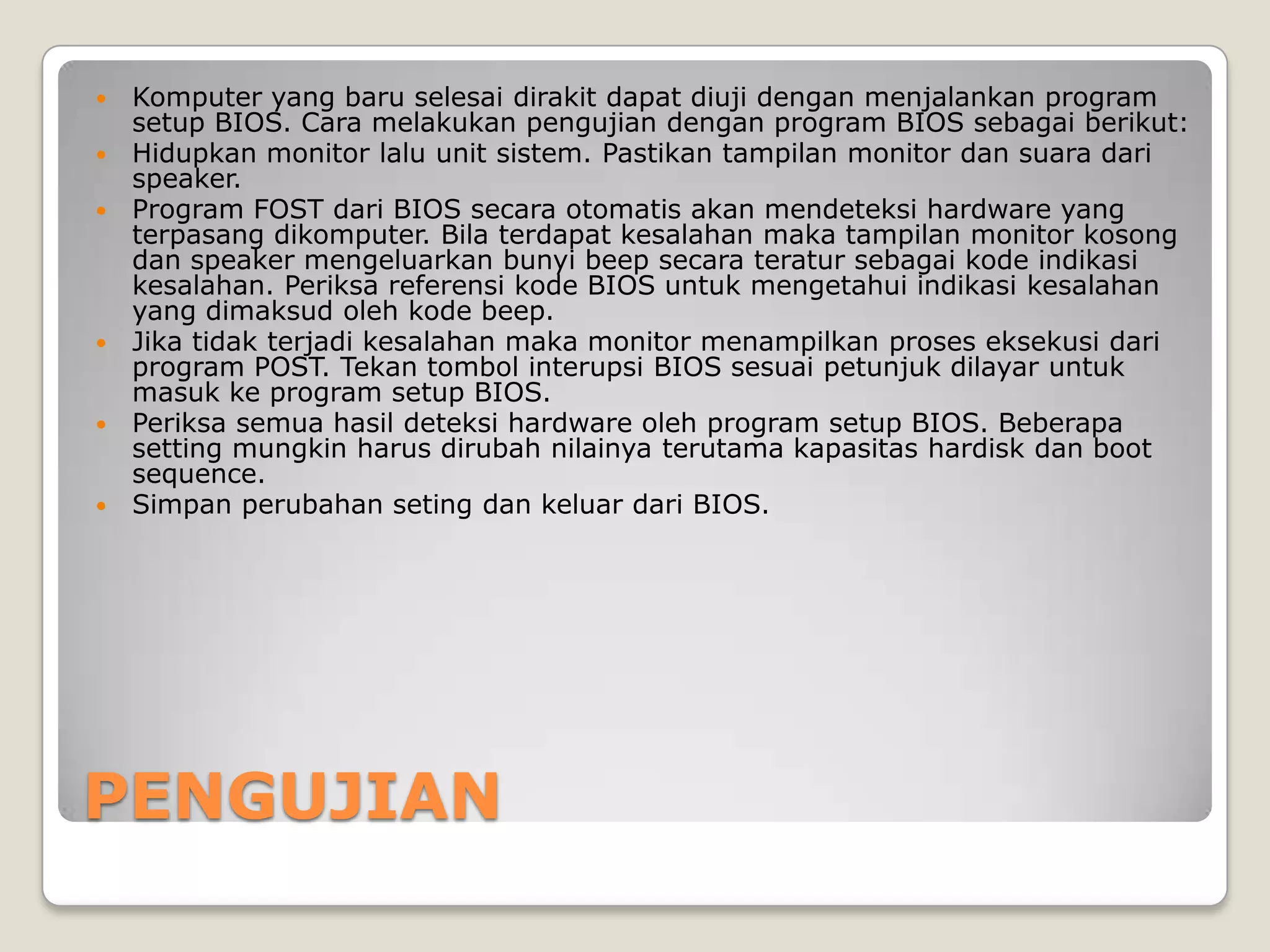 Langkah langkah merakit komputer | PPTX