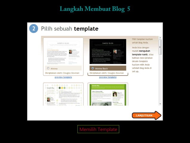 Langkah membuat blogspot | PPT