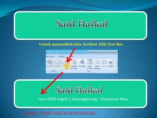 Langkah membuat gambar untuk header | PPTX