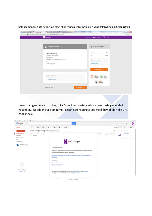 Langkah membuat hosting | PDF