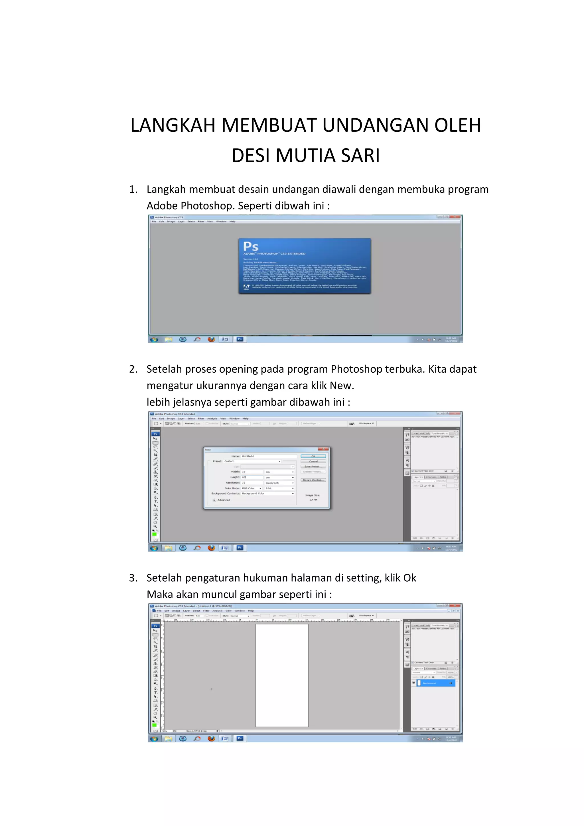 Langkah membuat undangan oleh desi mutia sari | PDF