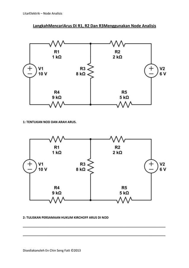 Langkah mencari arus menggunakan node analisis | DOCX