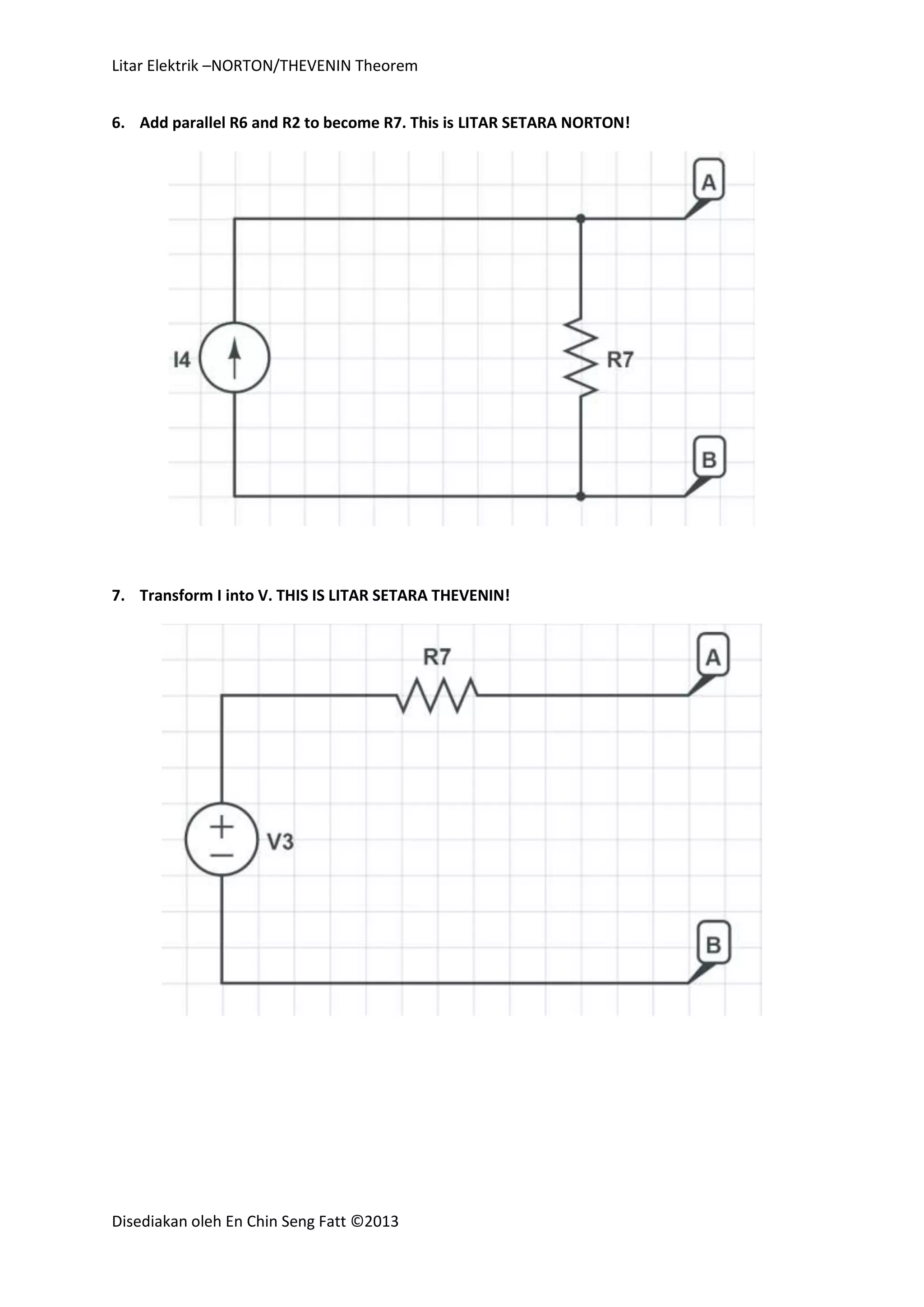 Langkah mencari litar setara norton thevenin guna source transformation ...