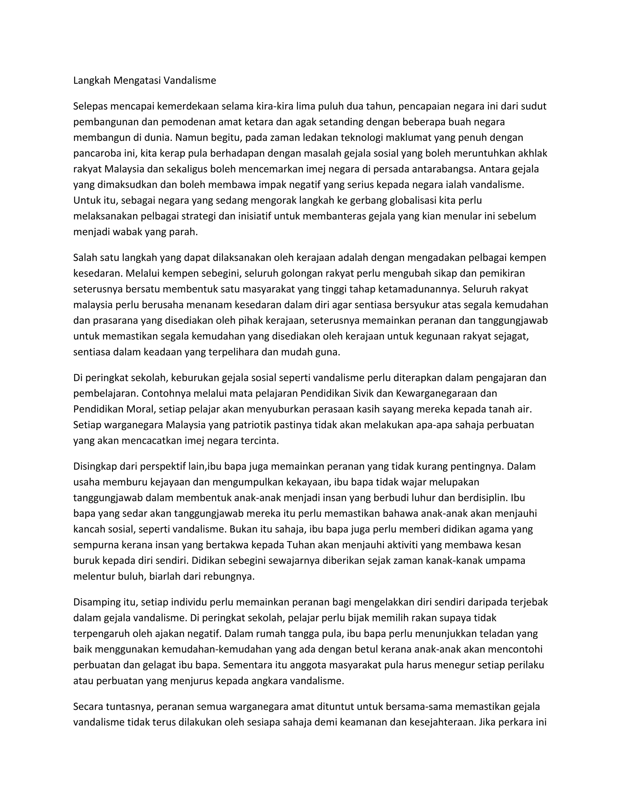 Langkah mengatasi vandalisme | DOCX