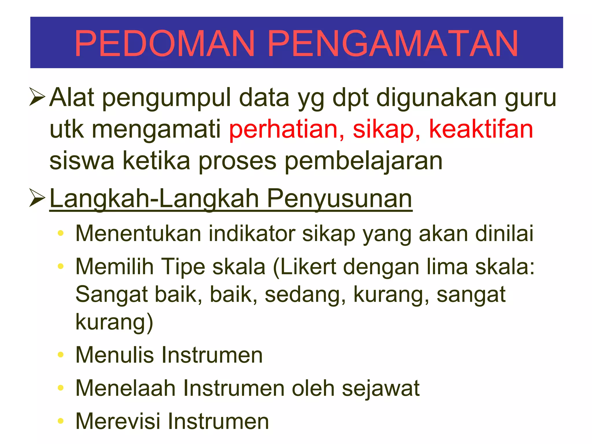 Langkah menyusun instrumen pengump data | PPTX