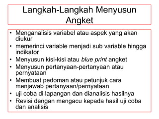 Langkah menyusun instrumen pengump data | PPT