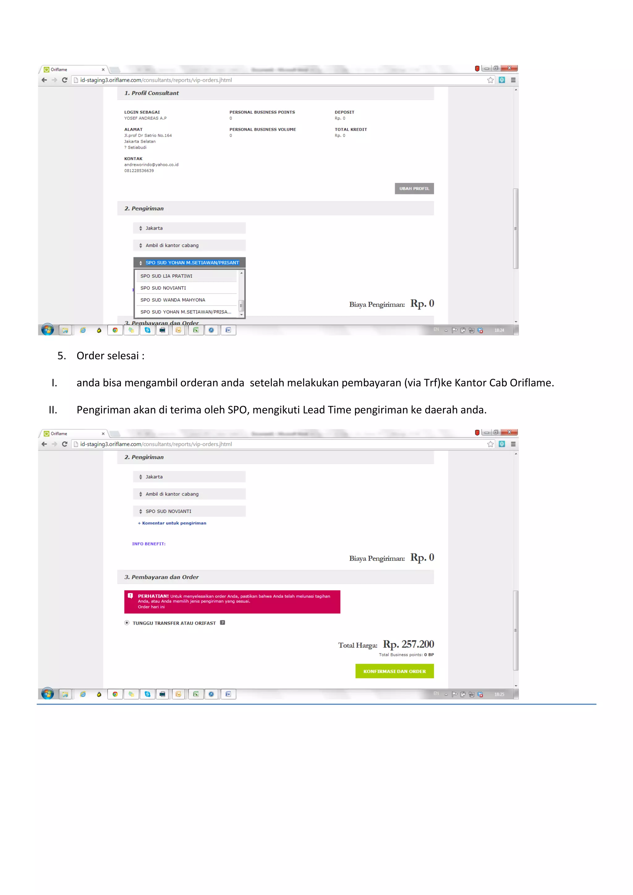 Langkah - langkah order melalui SPO | PDF