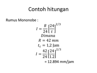 Langkah perancangan intensitas hujan kriteria perancangan | PPT
