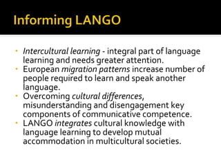 Lango - contexts and challenges: intercultural competence and ...