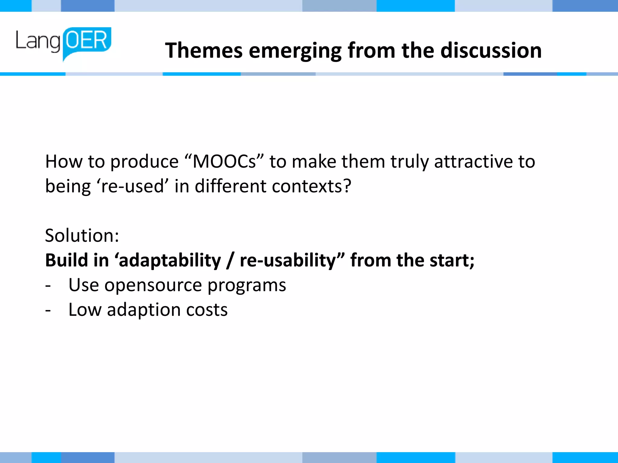 MOOCs for Language learning and Opportunities | PPTX | Online Education | Education