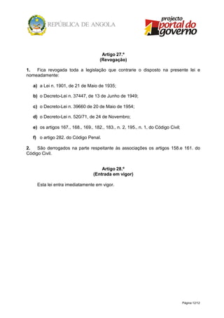 Angola Lei das Associacoes | PDF
