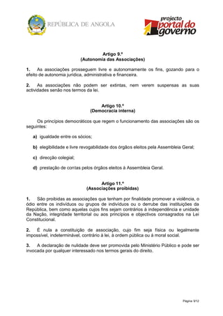 Angola Lei das Associacoes | PDF