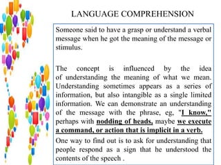 Production and Comprehension Process of Language | PPTX