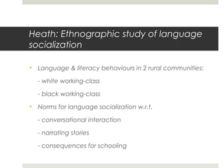 Lang socialization | PPT