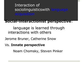 Lang socialization | PPT