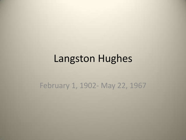Langston Hughes | PPT
