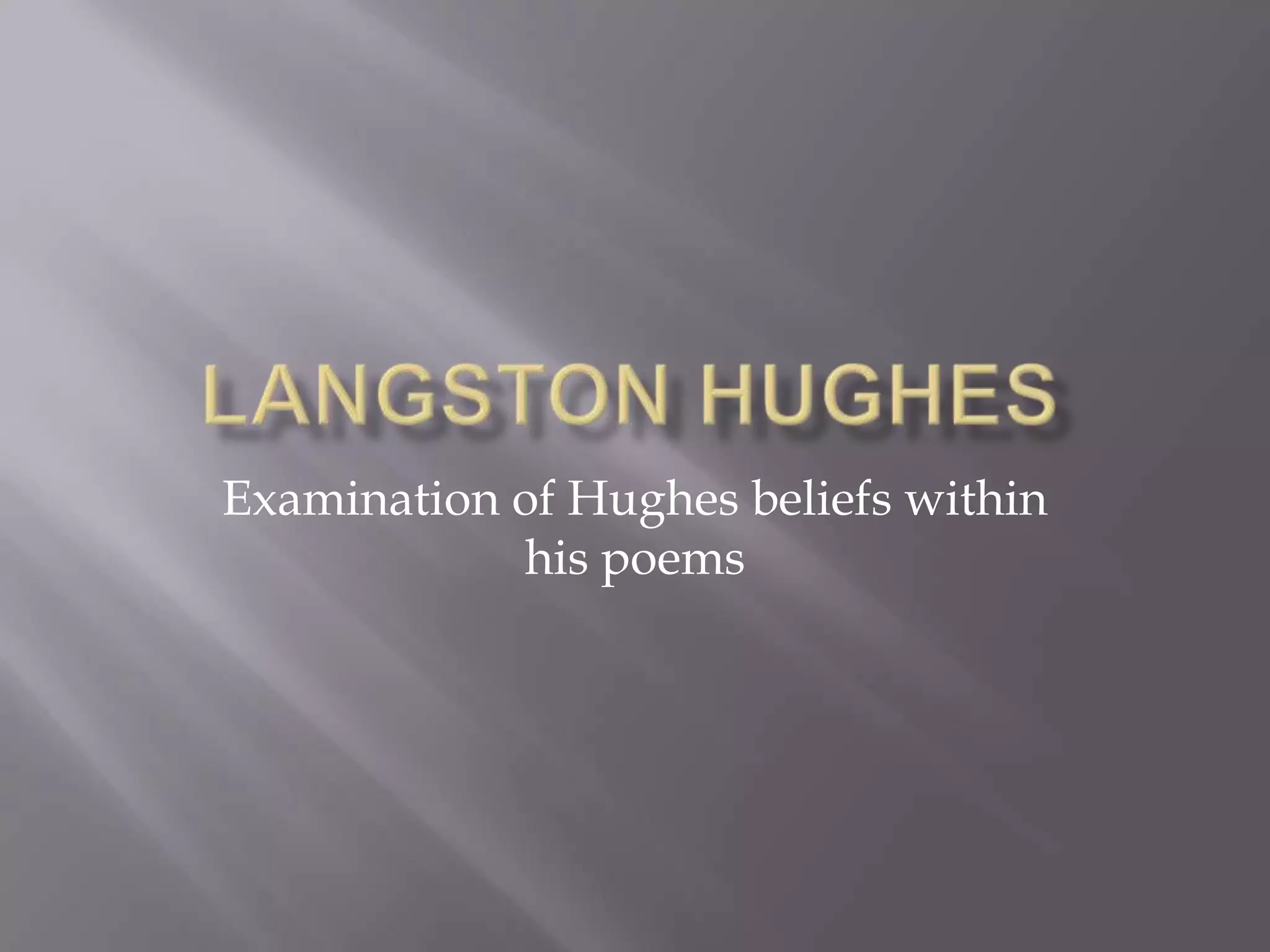 Langston hughes | PPTX