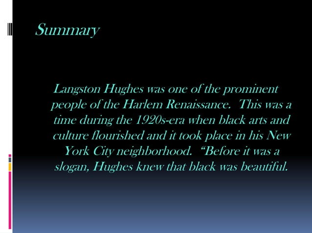 Langston hughes | PPTX