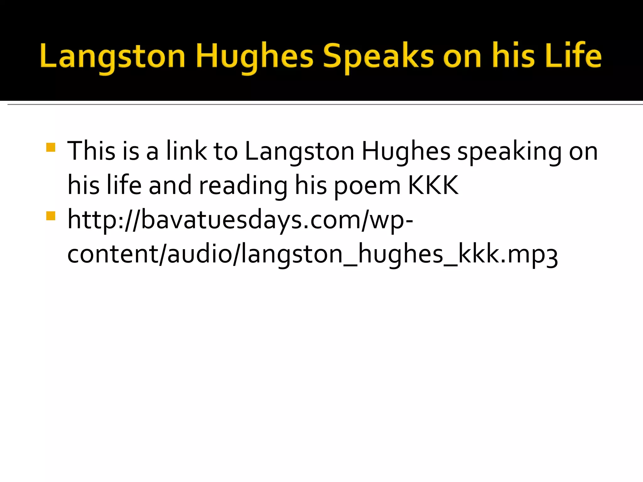 Langston hughes | PPT
