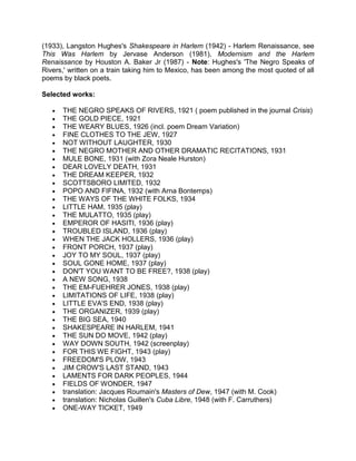 Langston hughes | DOCX