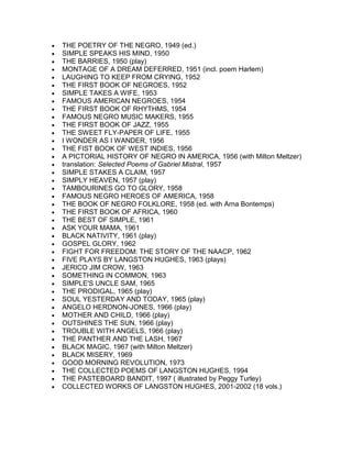 Famous Poems By Langston Hughes