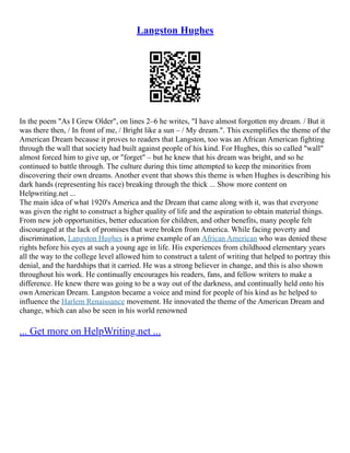 Langston Hughes Equality | PDF