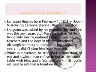 Langston Hughes Poetry Offer Insight To African American | PPTX | Blues ...