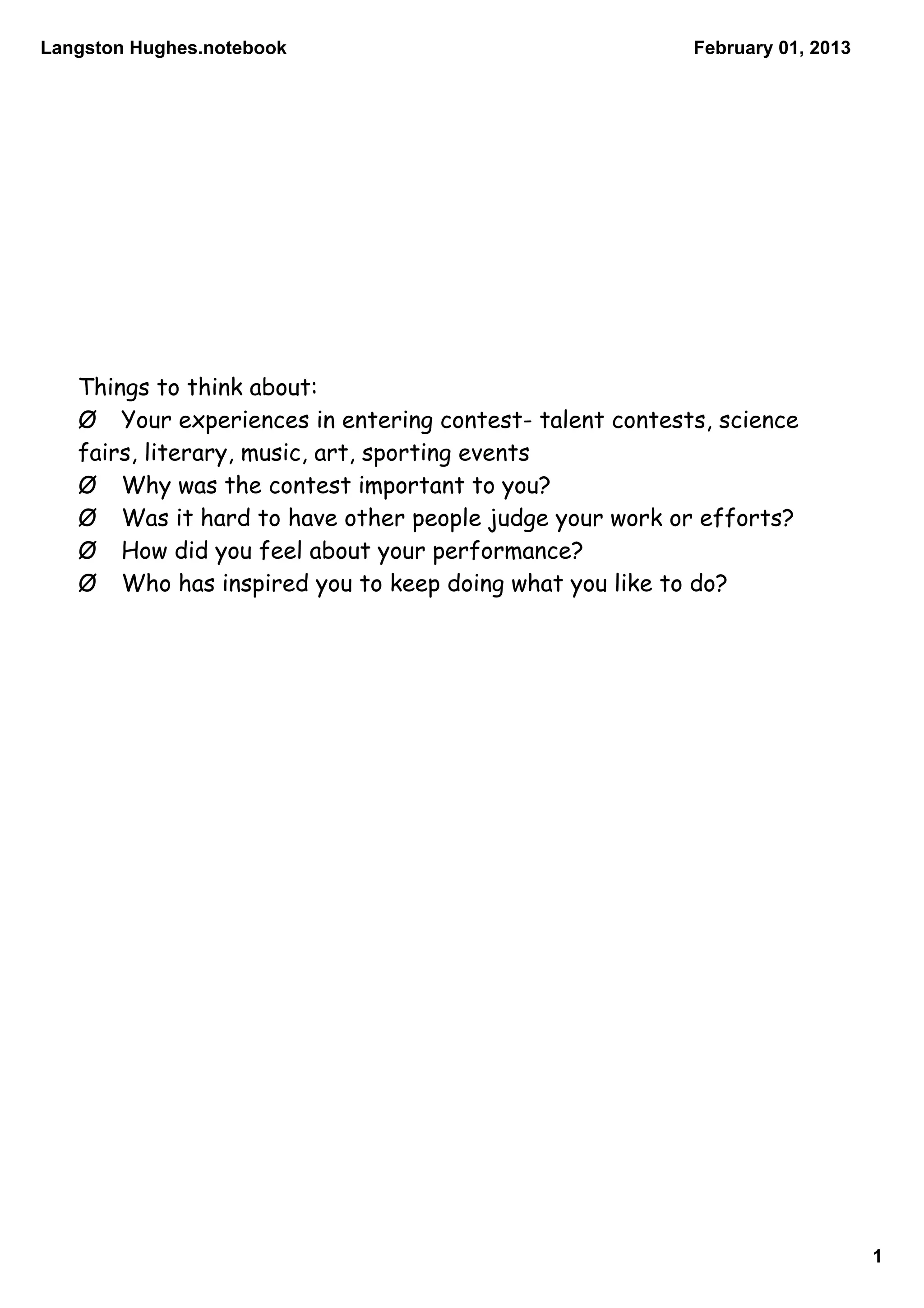 Langston hughes prereading | PDF