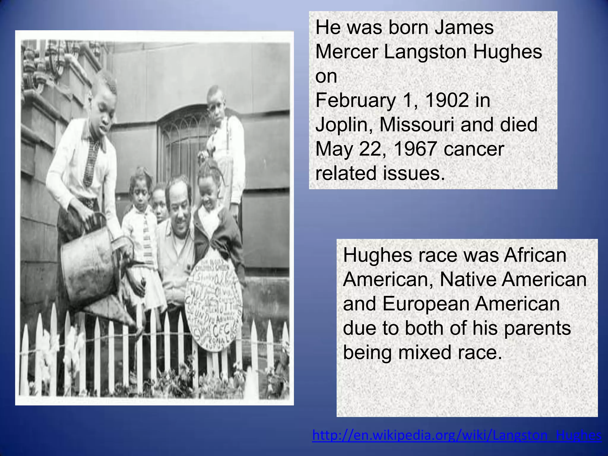 Langston Hughes slide show | PPTX