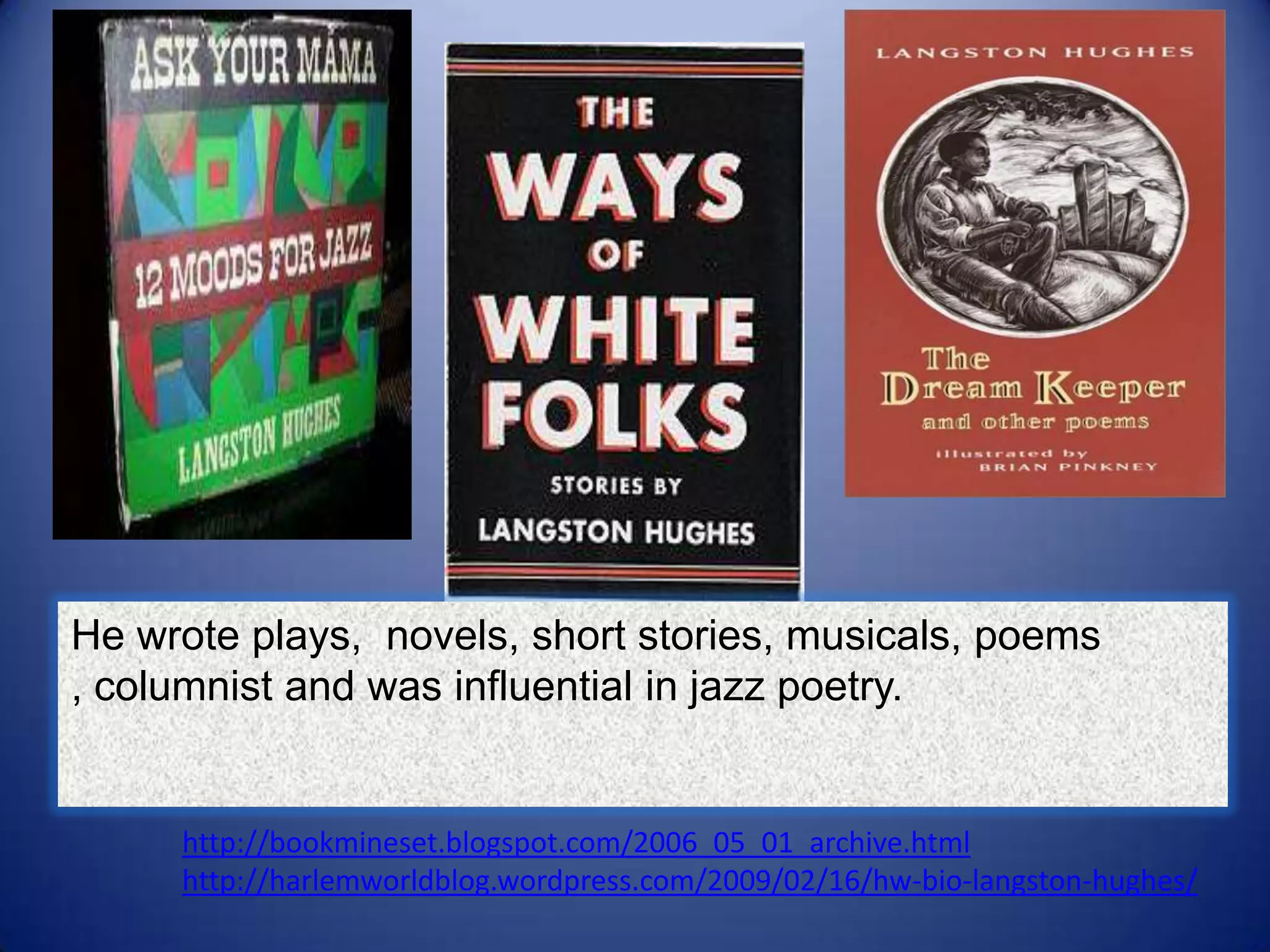 Langston Hughes slide show | PPTX