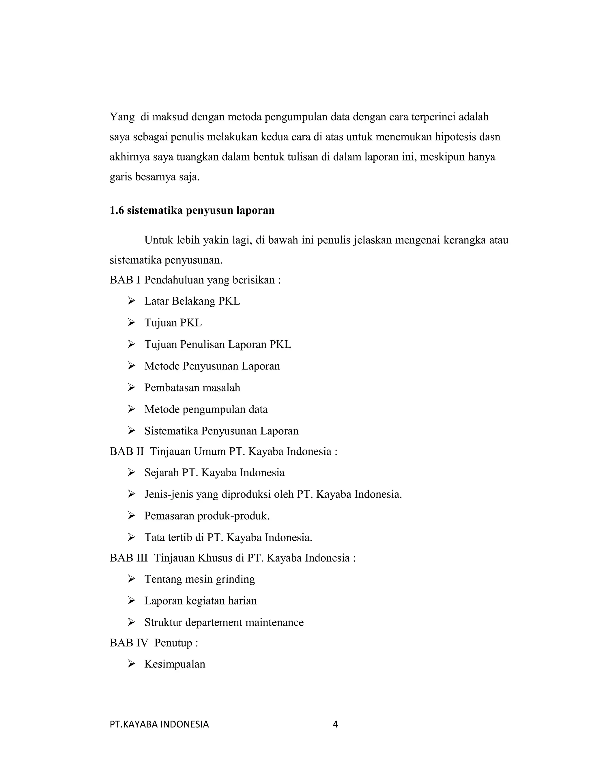 PKL di PT. kayaba Indonesia | DOC