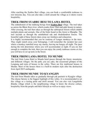 LANGTANG VALLEY TREK IN NEPAL | PDF | Asia Travel | Travel Locations