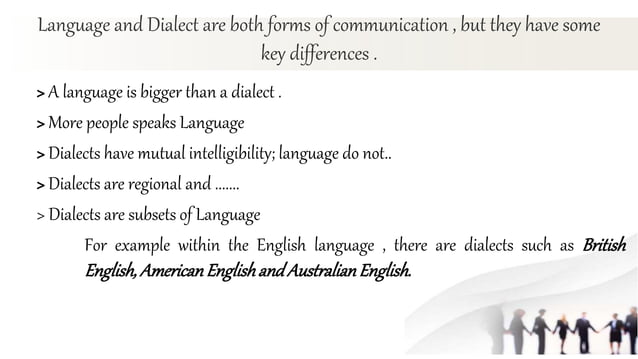 LANGUAGE.ppt dialect vs language reporting | PPT