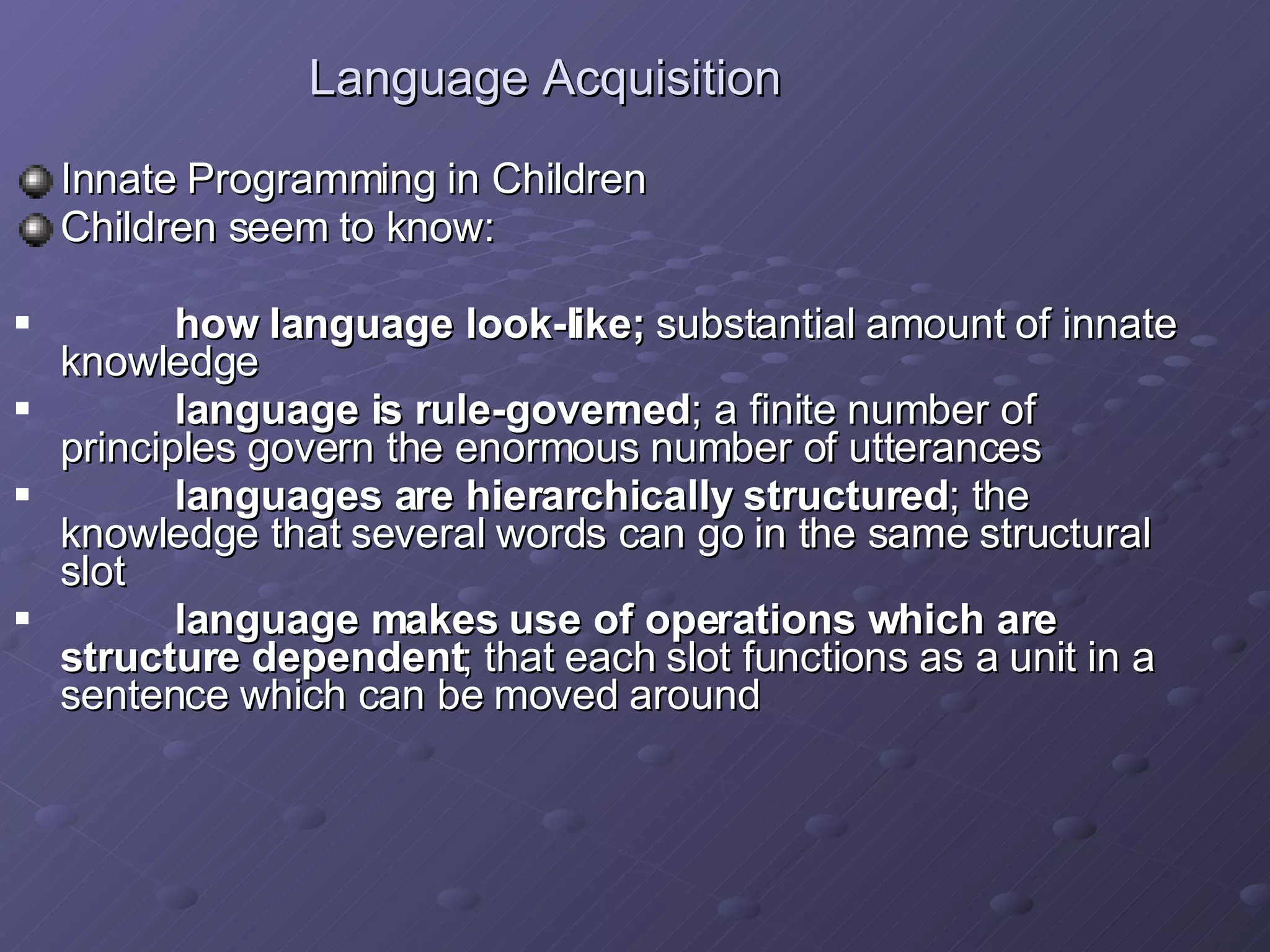 Language Acquisition | PPT