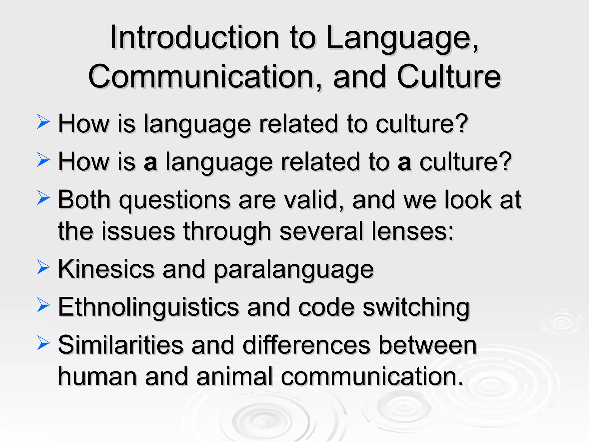 Language and Culture | PPT