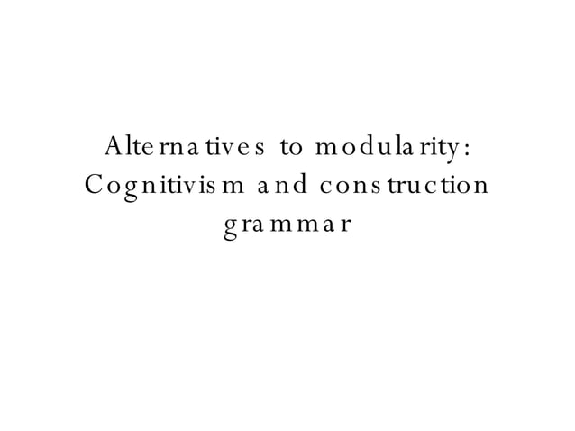 Language and Knowledge: Against Modularity as a Viable Theory of ...