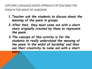 Language- based Approach- Poem In the Midst of Hardship | PPTX | Poetry ...