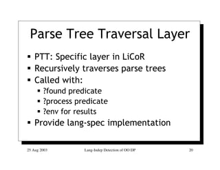 Language-Independent Detection of Object-Oriented Design Patterns | PDF