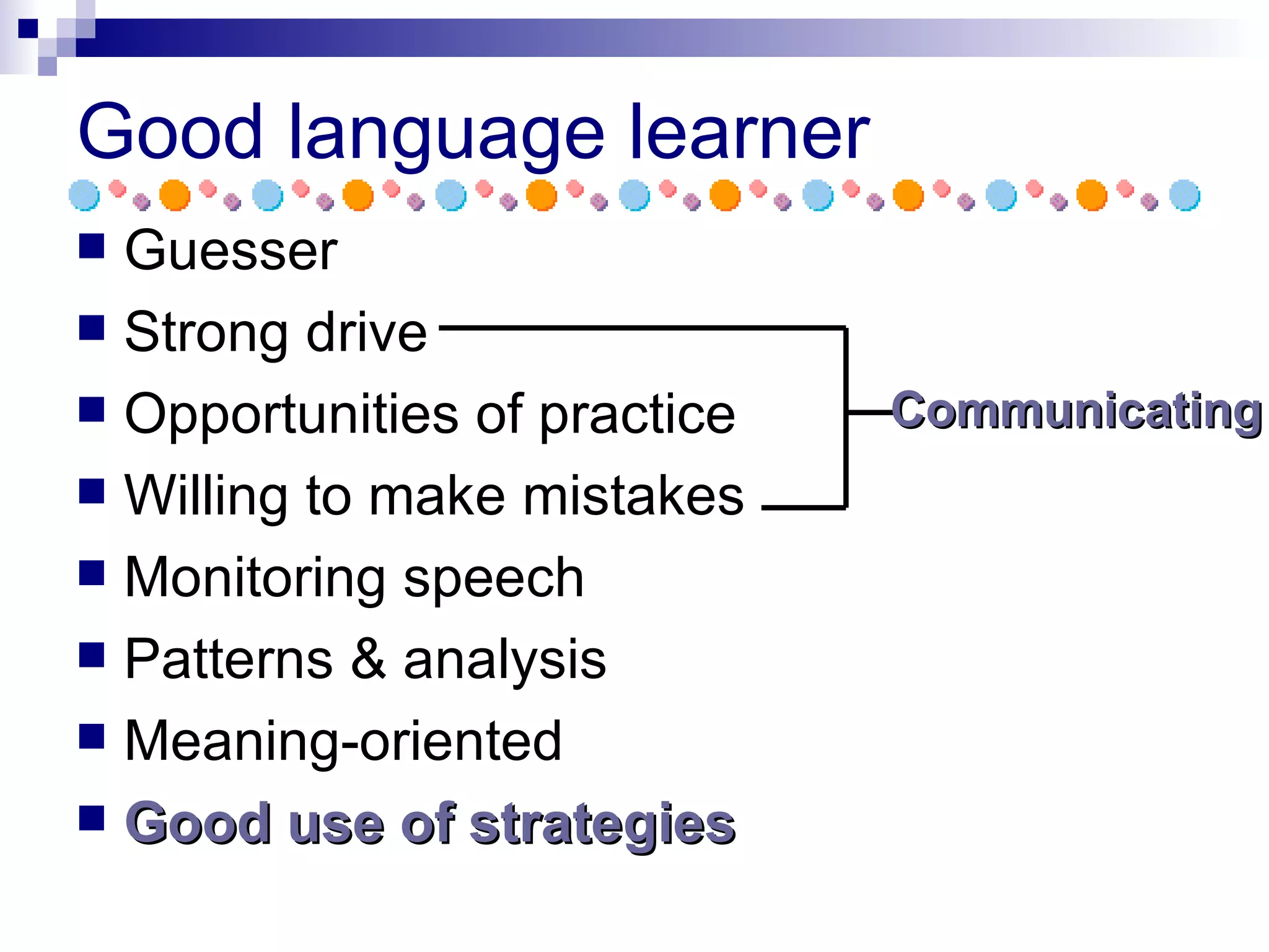Language Learning Strategies | PPT