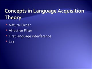 Language Learning Theory | PPT | Education